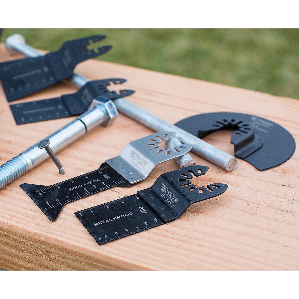 Ryker Hardware Oscillating Tool Blades: Wood MultiTool Blades Compatible with Fein Multimaster, Porter Cable, DeWalt, Bosch, Ryobi, Makita, Milwaukee, Rockwell