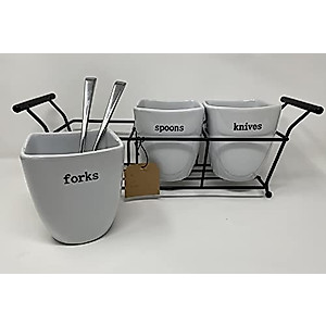 Signature Housewares 6137 Utensil Holders, Medium, White