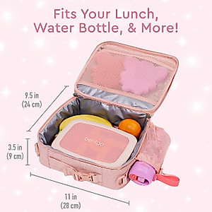 Bentgo® Kids 5-Compartment Lunch Box With Insulated Lunch Bag - (Glitter Edition - Petal Pink)