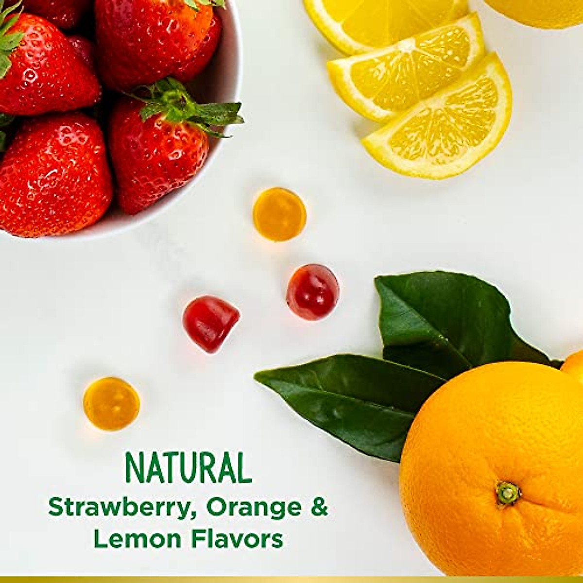 Nature's Bounty Kids Vitamin D3 Immune Health Support Gummies, Natural Strawberry, Orange & Lemon Flavored, Non GMO + Gluten Free, 90 Gummies