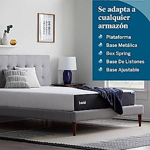 Lucid 10 Inch Memory Foam Plush – Gel Infusion- Hypoallergenic Bamboo Charcoal- King Size Mattress, White