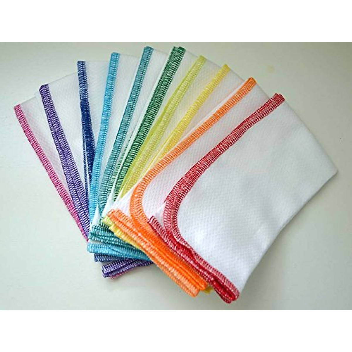 2-Ply 14x14 Inches White Cotton Birdseye Paperless Towel Your Choice of Color Set