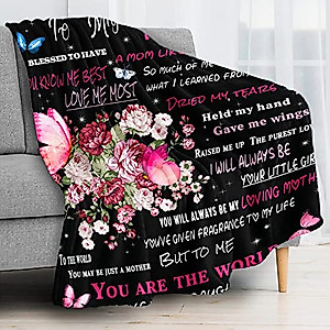 Mother's Day Throw Blanket Flannel Fleece Blanket to Mom Gift from Daughter, Gift for Mother Day's, Mom Birthday Soft Couch Throw Blanket for Home Bed, Sofa & Dorm