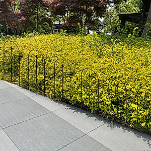 Thealyn Metal Decorative Garden Fence Border 32 in x 20 ft Garden Fencing No Dig Fence Rustproof Wrought Iron Landscape Fencing for Flower Bed, Yard, Animal Barrier