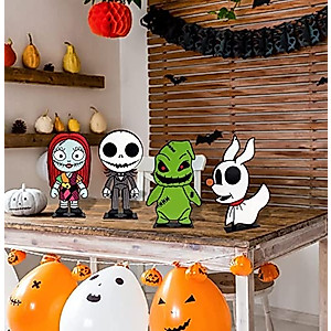 Halloween Table Decorations Nightmare Before Christmas Wooden Sign Jack Skellington and Sally Table Centerpieces for Home Holiday Party
