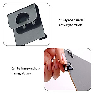 100 Pack Photo Frame Hanging Clip S Hook Back Plate Photo Wall Hanger Stencil Plate Hook Sturdy Serrated Clip ，for Frames and Paintings