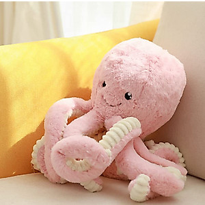 JOSON Cute Octopus Plush Toys, Soft Octopus Stuffed Animals, Girls and Boys Adult Birthday (16 Inch, Pink)