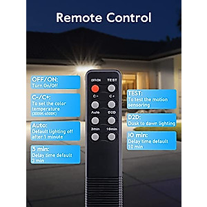 Brightown Motion Sensor Outdoor Lights with Remote, 40W 4500LM Dusk to Dawn Security Lights 3 Mode Adjustable, 3000K-6500K White Warm Colour Adjustment, IP65 Waterproof Flood Light for Home