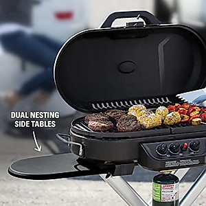 Coleman RoadTrip 285 Portable Stand-Up Propane Grill with 3 Adjustable Burners & Instastart Ignition, 20,000 BTUs of Power for Outdoor Cooking