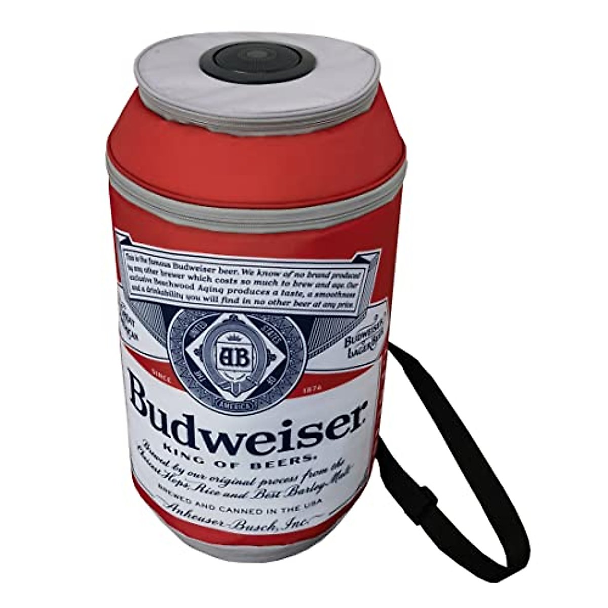Budweiser Soft Can Shape Speaker Cooler Bluetooth Portable Travel Cooler with Built in Speaker Wireless Speaker Cool Ice Pack Cold Beer Stereo for Apple iPhone, Samsung Galaxy