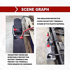 6PCS Battery Terminal Covers Positive and Negative Battery Terminal Insulating Boots Flexible Soft Plastic Protector Caps, Cable Protector Covers (Black and Red)