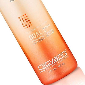 GIOVANNI 2chic Ultra-Volume Leave-In Conditioning & Styling Elixir - Builds Volume, Promotes Weightless Control for Fine/Thin Hair, Volumizing Formula with Papaya & Tangerine Butter, Color Safe - 4 oz