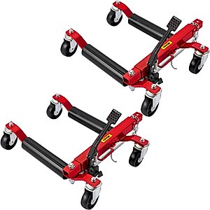 VEVOR Wheel Dolly, 2pcs Car Dolly, 1500 Lbs Capacity Car Jack Dolly, 12'' Wheel Jacks for Cars, Vehicle Positioning Hydraulic Tire Jack, Heavy Duty Ball Bearings Skate for Vehicle Car Auto Repair