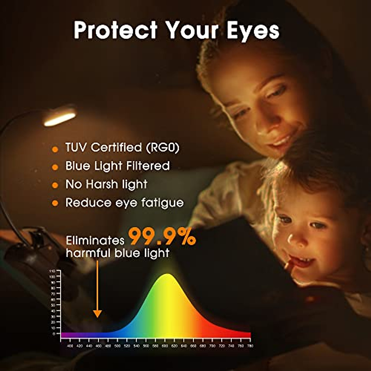 Briignite Book Light, Reading Light, 14 LED Rechargeable Book Reading Light, 5 Colors, 4 Brightness Levels, Lightweight Clip on Book Light for Reading in Bed, Perfect Booklight for Book Lovers, Black