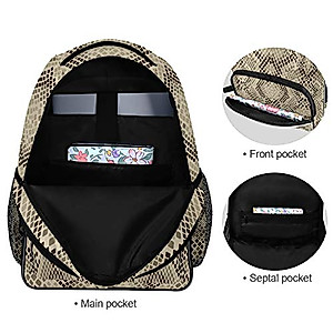 ALAZA Snake Skin Animal Print Travel Laptop Backpack Gifts for Men Women Fits 15.6 Inch Notebook