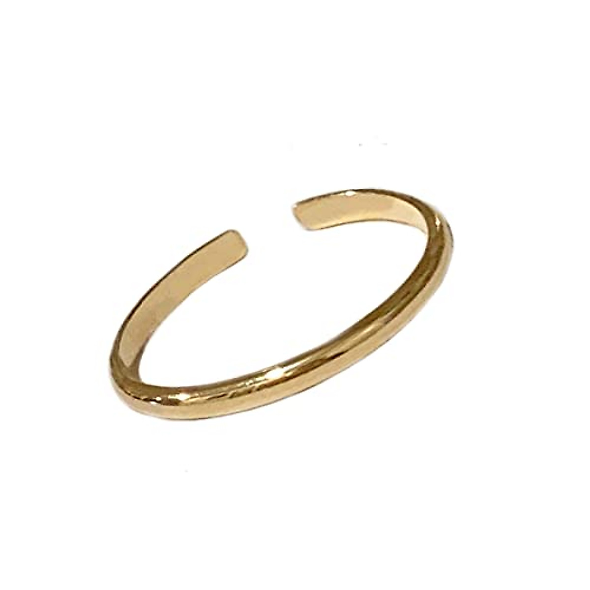 TOE RINGS & THINGS | Set of Two | 1mm Half Round Adjustable Toe Rings | Unisex (Gold Filled)