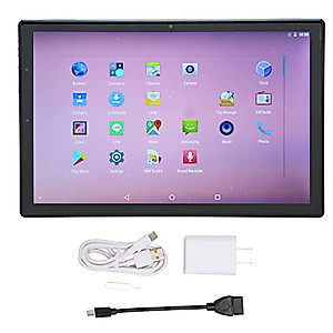 CHICIRIS Tablet HD, IPS HD Large Screen 4G Network 5GWIFI 10in Tablet 100‑240V Blue for Travel (US Plug)
