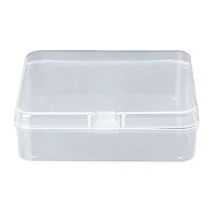 Happyaer Storage Box Square Transparent Plastic Jewelry Storage Boxes Beads Crafts for Case Container, 9x9x2.5cm