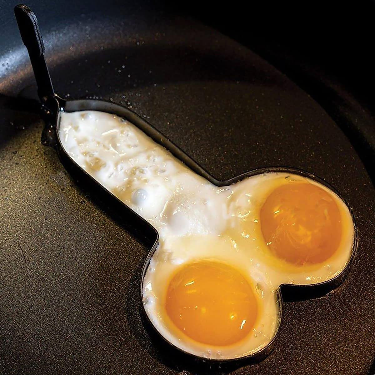 Cooplay 2 Set Funny Egg Rings, Stainless Steel Nonstick Cooking Mold with Foldable Handle, Romantic White Elephant Gifts DIY Kitchen Fryer Tool for Frying Eggs Mcmuffins and Omelet (Female and Male)