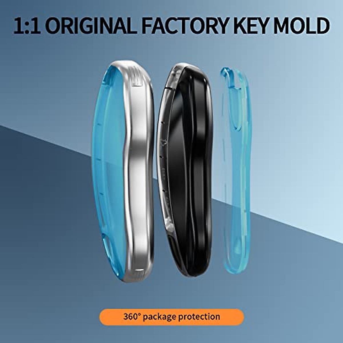 TANGSEN Smart Key Fob Case Cover Compatible with Porsche 911 Cayenne Panamera TAYCAN 3 4 Button Keyless Entry Remote TPU Transparency Frosted Key Shell