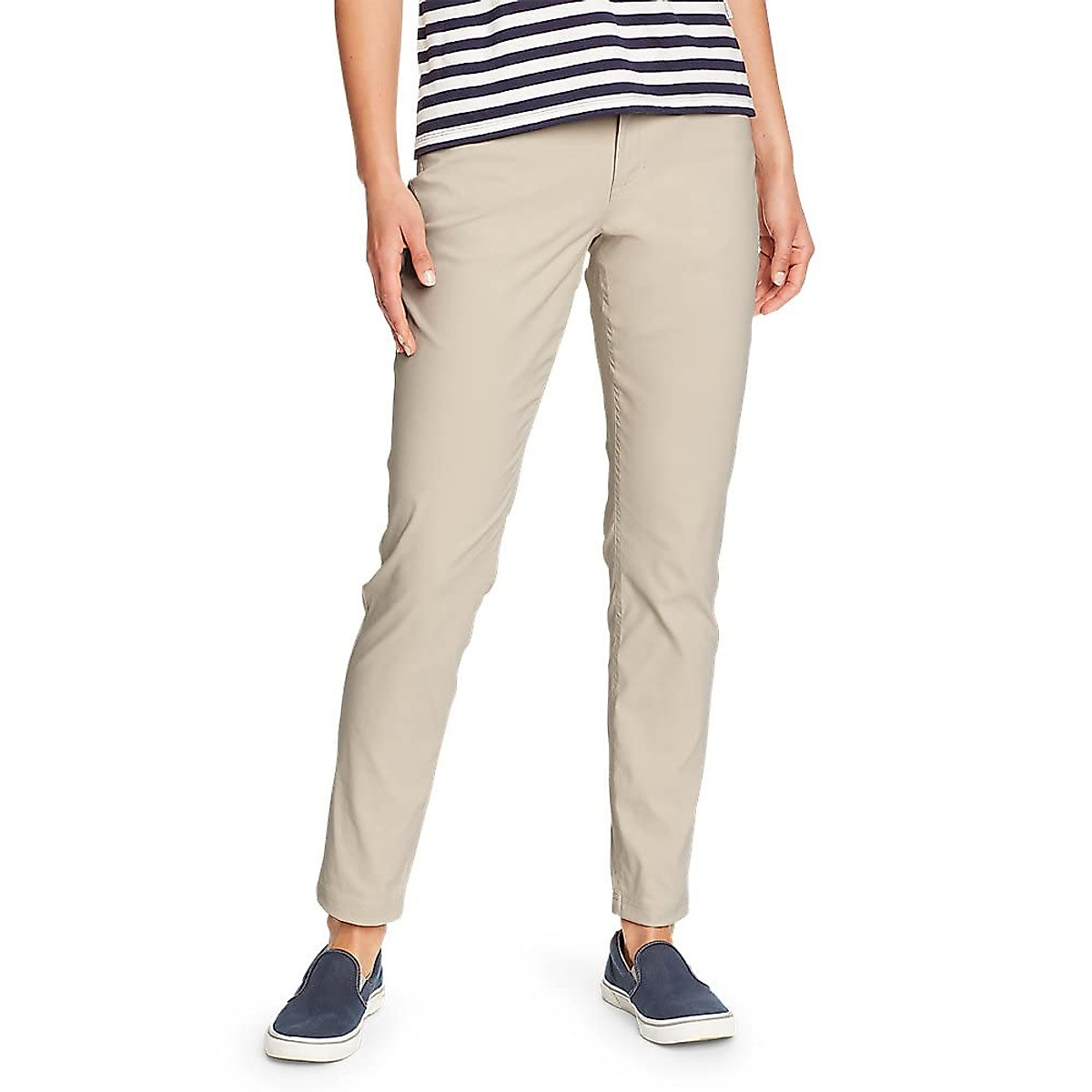 Eddie Bauer Women's Rainier Slim Straight Pants, Black, 6, Hiking Pants