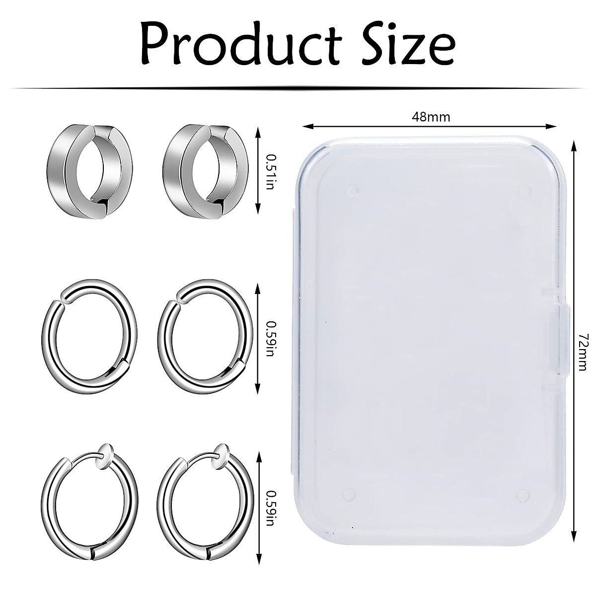 ONESING 20 Pcs Clip On Earrings for Men Magnetic Earrings Dangle Earring Hoop Sterling Earrings Men Stainless Steel Non Pierced Magnetic Earring Fake Earrings Piercings Silver