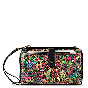 Sakroots Artist Circle Smartphone Crossbody in Coated Canvas, Detachable Wristlet Strap, Rainbow Spirit Desert II