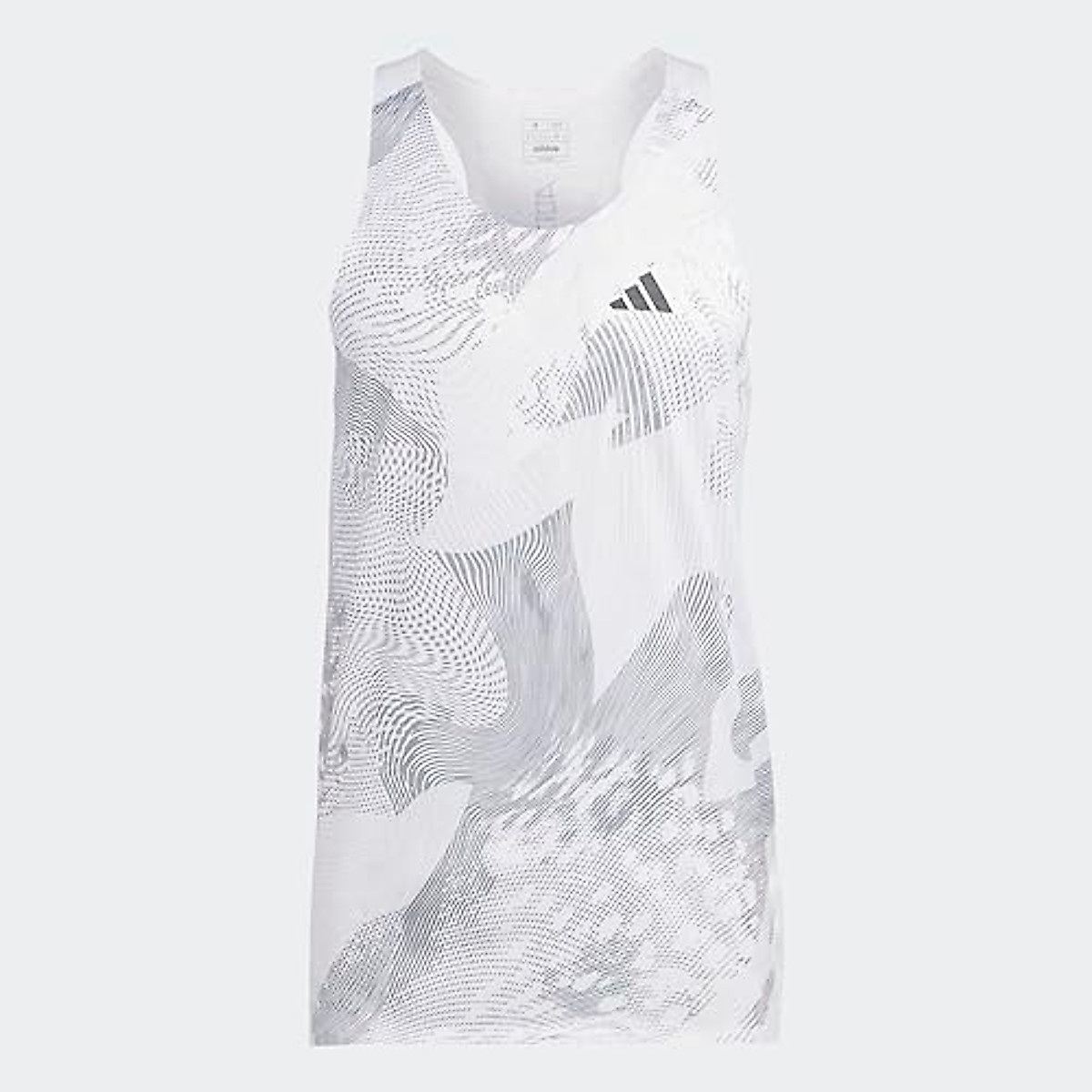 adidas Men's Adizero Singlet, White/Dash Grey/Grey, X-Small