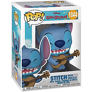 Funko POP Disney: Lilo & Stitch - Stitch with Ukulele Pop! Vinyl Figure (Bundled with Compatible Pop Box Protector Case), Multicolor, 3.75 inches