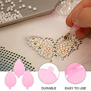 COHEALI 3pairs Tool Container Plate Diamonds for Art Organizers Cross of Bead Round Lids Nail Picture Diamond Craft Accessories with Leaf Tray Mosaic Painting Dotting Sorting