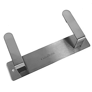 Cuisallette Stainless Steel Wall Mounted Pot Lid Holder Organizer Cutting Board Storage Rack Punch-free Multifunctional Kitchen Shelf 2 PCS