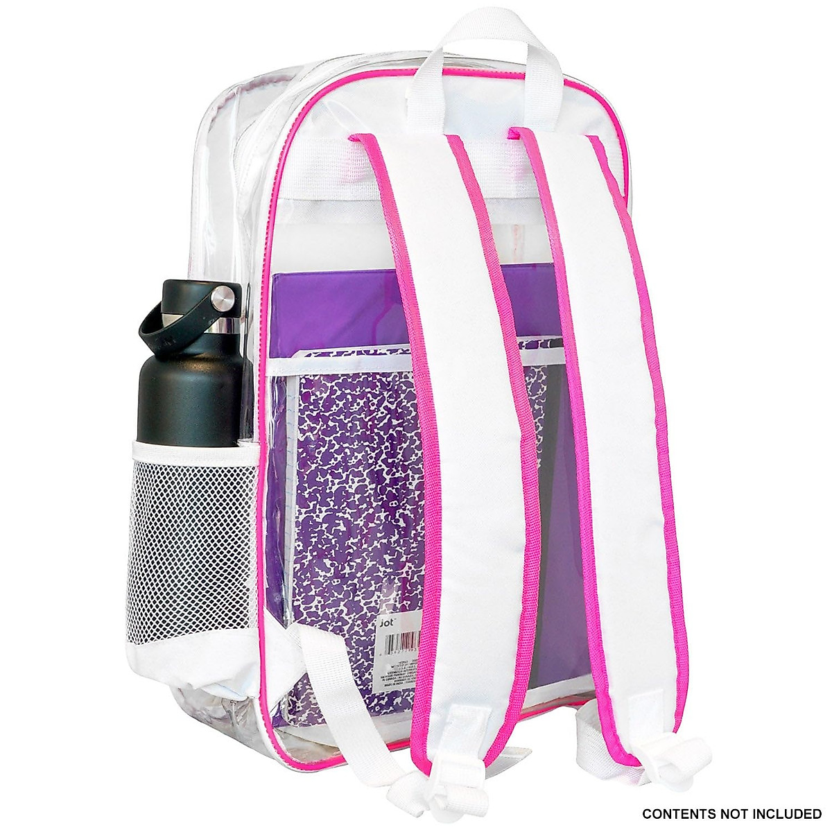 Meister All-Access Clear Backpack - Meets School & Event Security Bag Requirements - Pink / White