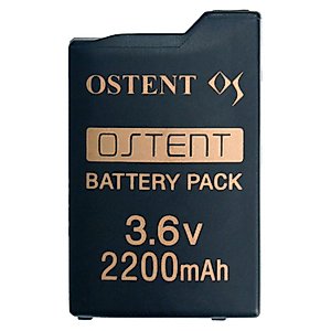 OSTENT High Capacity Quality Real 2200mAh 3.6V Lithium Ion Li-ion Polymer Rechargeable Battery Pack Replacement Upgraded Version for Sony PSP 1000 PSP-280 Console Video Games