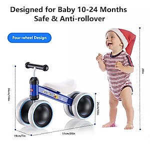 Little Tikes Baby Balance Bike 1 Year Old Boy Birthday Gifts Toddler Toys, Donico Uno All'inizio Gift for Boys Girls 10-24 Months Baby First Bike Indoor Outdoor Riding Toy, First Birthday Gifts (Blue)