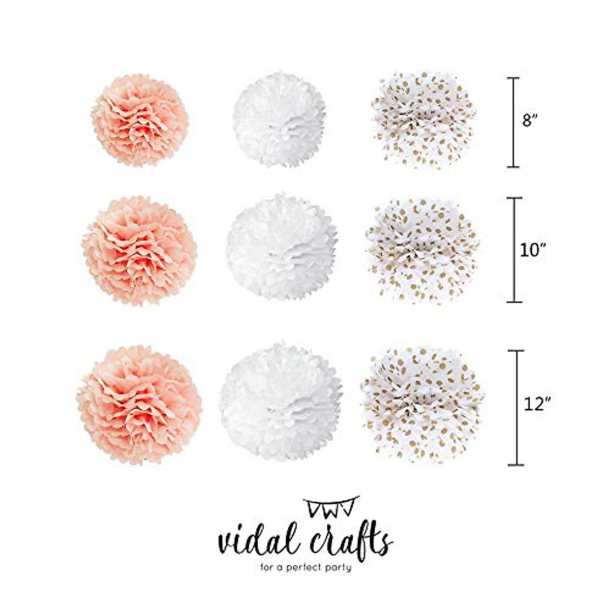 Vidal Crafts Bridal Shower Decorations Set, Bachelorette Party Decor, Bride to Be Banner, Dessert Table Decoration Kit, Bachelorette Party Supplies, Paper Fans, Pom Poms, Honeycomb Balls Pack