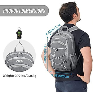 G4Free Mini 12L Hiking Backpack RFID Small Rucksack Compact Multipurpose Daypacks for Men Women Camping Walking Daytrip, Light Grey