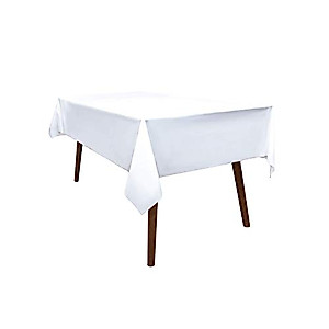 D&Z 12 Pack White Plastic Tablecloth Table Cloth Rectangle 54" X 108" Disposable Table Cover for Party Banquet Birthday Wedding Thanksgiving Christmas