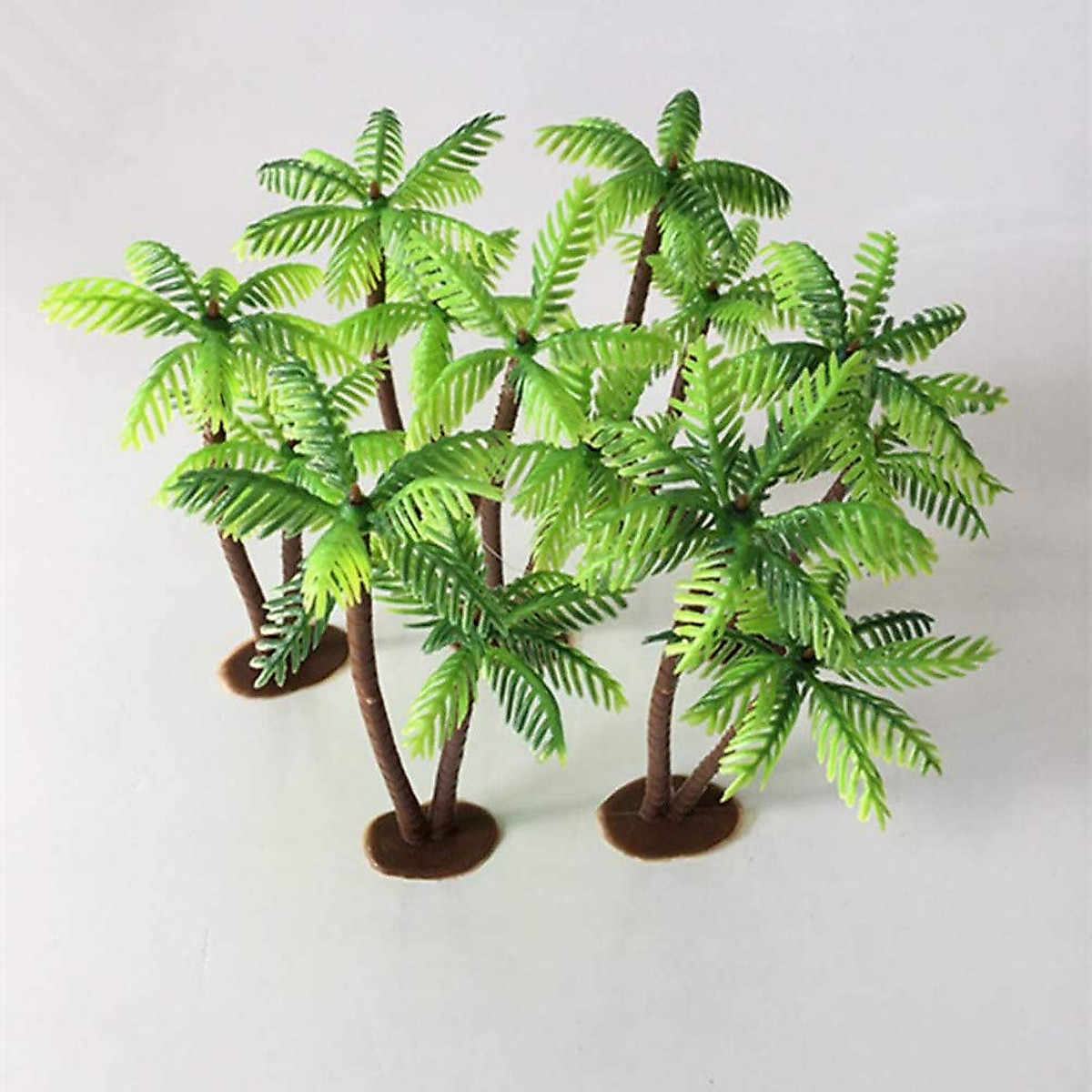 HEALLILY 24PCS Simulation Coconut Tree Decor Fish Tank Landscape Decoration Realistic Coconut Tree Photo Props Mini Plastic Coconut Tree Ornament Green Bonsai Figurines,Miniature Trees