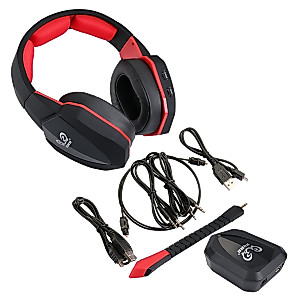 Wireless Optical USB Gaming Headset for PS4 PS3 Xbox 360 PC Computer Wired Headphones for Xbox one Over Ear Comfortable Black-Blue