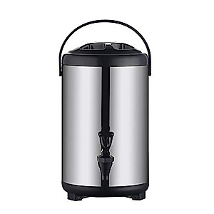 Stainless Steel Insulated Beverage Dispenser – Insulated Thermal Hot and Cold Beverage Dispenser with Spigot for Hot Tea & Coffee, Cold Milk, Water, Juice,Soup Family Party Cafe Buffet