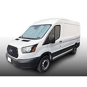 YelloPro Custom Fit Reflective Front Windshield Sunshade Accessories for 2015 2016 2017 2018 2019 2020 2021 2022 2023 2024 Ford Transit Van Wagon Cargo (Made in USA), NOT for E-Transit