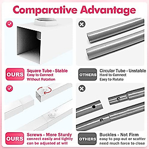 Wedding Arch Backdrop Stand 6.6x5 FT Square Wedding Arches for Ceremony White Metal Arch Stand for Wedding Bridal Shower Birthday Party Garden Floral Wedding Arbor Anniversary Event Decor