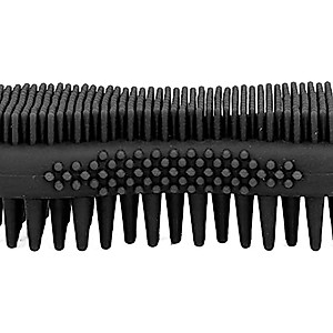 Silicone Body Scrubber, Dual Side Ergonomic Handle Shower Brush Safe Silicone Body Massage Silicone Body Brush Gentle Scrub for Body Hair(Black)