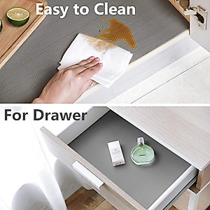 3 Rolls EVA cabinet liner, Non-slip Shelf Liners for kitchen Cabinets, Waterproof Cupboard Drawer Cushion Mats, DIY Multipurpose Antifouling Pads,17.7"x59"-Transparent