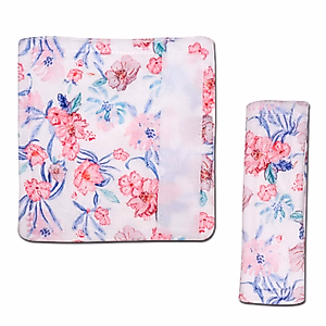 Baby Car Seat Belt Covers, Floral Stroller Seat Strap Covers, Car Seat Straps Shoulder Pads for Girls Boys, Mink Seat Belt Protectors for Car Seats/Pushchair, for Kids Newborn Infants Toddlers