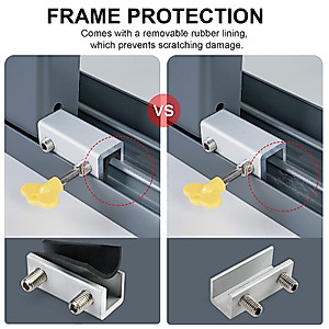 Window Locks,Sliding Security Windows Locks With Key, Window Security Bars for Vertical&Horizontal Slide Door,Adjustable Security Locks For Child Home Bedroom and Office, 4 PACK Aluminum