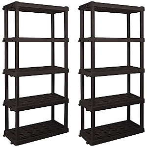 Oskar 5-Tier Storage Shelf, Interlocking Heavy Duty Shelving Unit, 750 lbs(‎18 x 36 x 73.8 inches), Multipurpose Organizer for Garage, Basement, Utility Shed, Workshop, Made in North America, Black