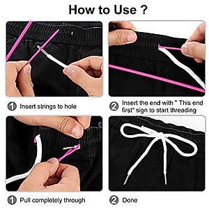 MiniRed 8PCS Drawstring Cords Replacement Drawstrings for Sweatpants, Shorts with Easy Threaders, Premium Hoodie String Replacement (57 Inch, Black, White)