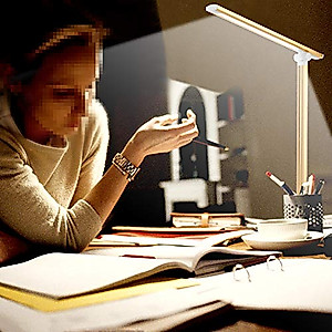 Lapeort LED Desk Lamp with USB Charging Port, Dimmable Eye-Caring Desk Lamp for Home Office, Touch Control Cute Table Lamp with 5 Lighting Modes, 3 Level Brightness