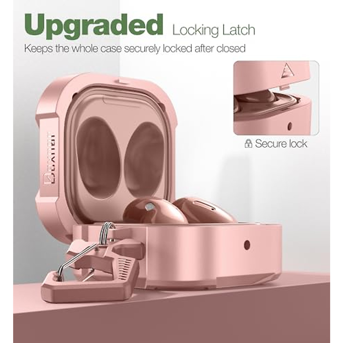 Dexnor Compatible with Samsung Galaxy Buds 2 Pro Case(2022)/Galaxy Buds 2 Case(2021)/ Galaxy Buds Live Case(2020)/ Galaxy Buds Pro Case(2021) Clear Hard PC & Silicone 360 Full Body Case- Pink